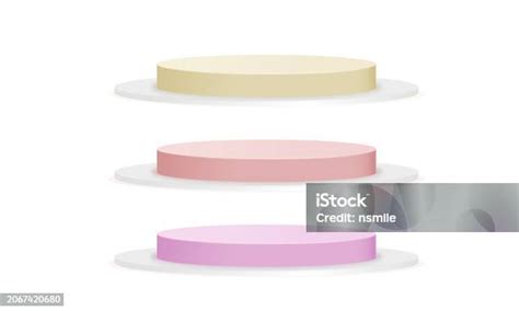 흰색 배경에 고립 된 그림자와 현실적인 실린더 받침대 연단의 벡터 세트 0명에 대한 스톡 벡터 아트 및 기타 이미지 0명 3차원 형태 강단 Istock