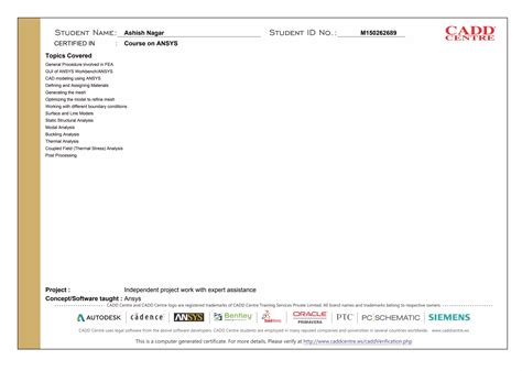 Ansys Certificate Pdf