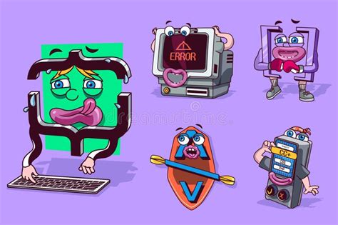 programming concept with 3d cute cartoon characters set vector