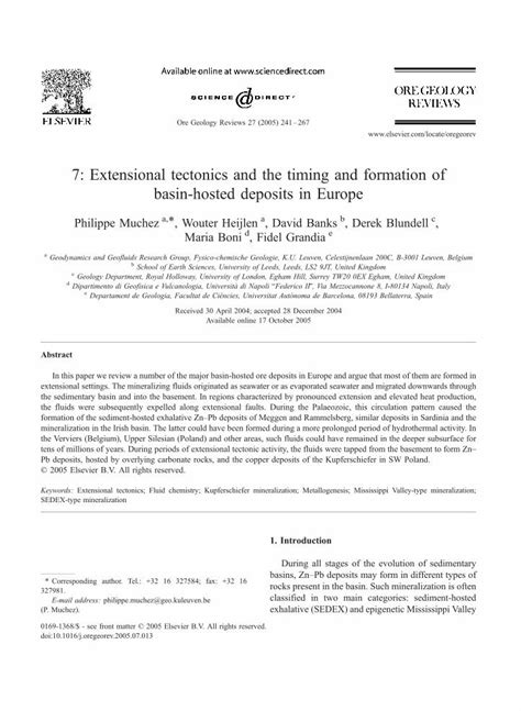 Pdf 7 Extensional Tectonics And The Timing And Formation Of Basin