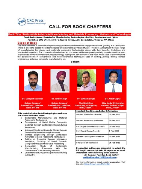 Call For Book Chapter For Crc Press Pdf Sintering Materials