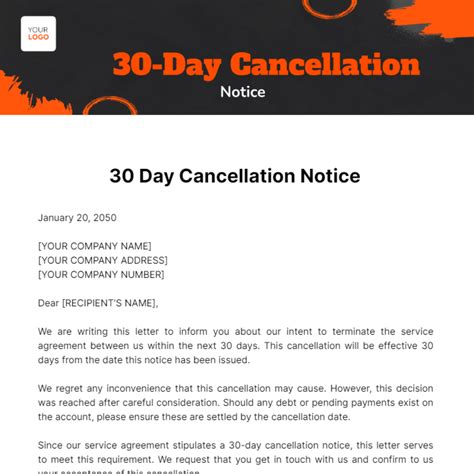 Formal 30 Day Notice Letter Template Ncejomunicipaldechinu