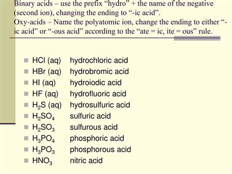 Ppt Hcl Aq Hydrochloric Acid Hbr Aq Hydrobromic Acid Hi Aq