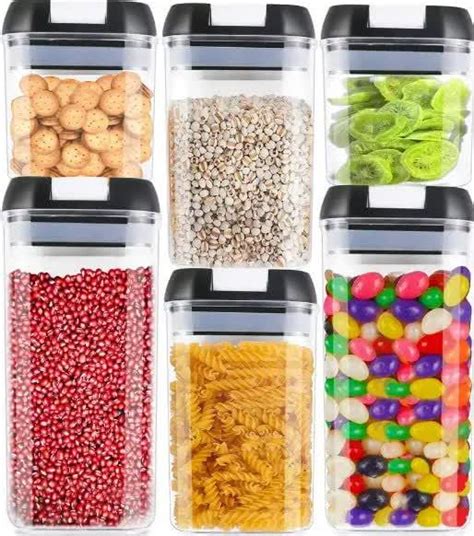 Набор Пластиковых Контейнеров для Круп Органайзер для Сыпучих Food Storage Container 6