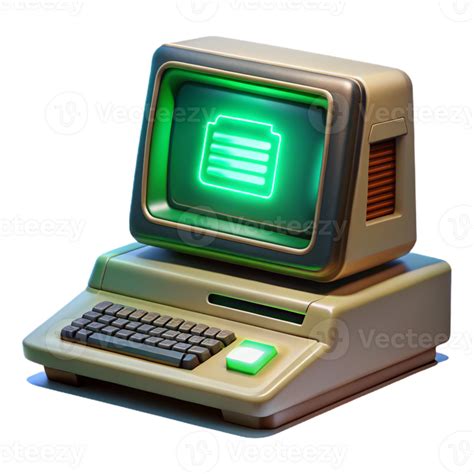 Impressive Vintage A Vintage Computer Terminal Displaying Cryptic Messages Illuminated By