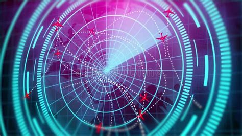 Airplane Radar Screen Gps Signal Display High Tech Background Enemy Air Plane Location Track On