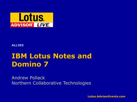 Ppt Ibm Lotus Notes And Domino 7 Powerpoint Presentation Free
