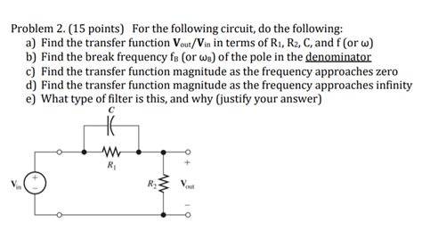 Solved Problem 2 15 Points For The Following Circuit Do