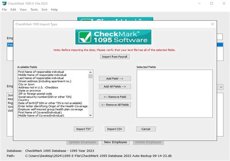 Checkmark 1095 Software Irs Approved 1095 Print And E File Software