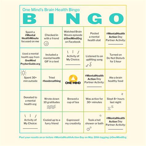 Mental Health Bingo Cards All Free Printables