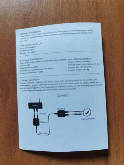 X Baseus To Network Splitter Adapter Computers Tech Parts Accessories Cables
