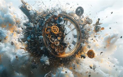 Flow Of Moments Visual Representation Of Concept Of Time Highlighting