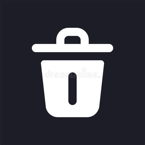 Delete Dark Mode Glyph Ui Icon Stock Vector Illustration Of Delete Container 257539730