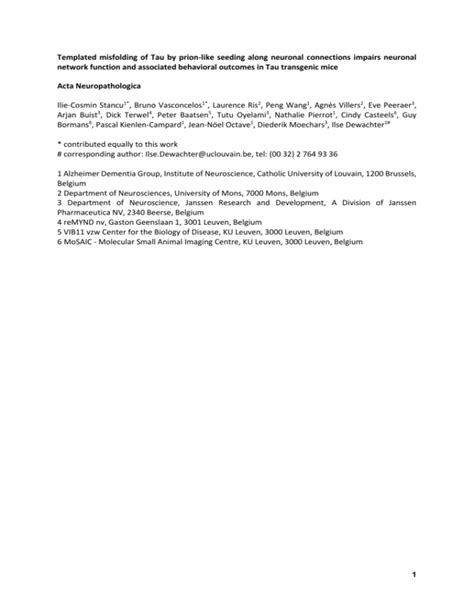 templated misfolding of tau by prion