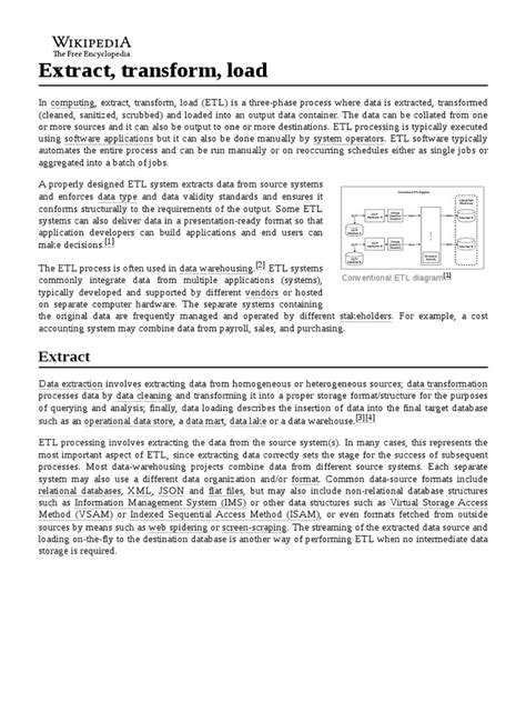 Extract Transform Load Pdf Information Science Computing