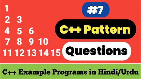 C Pattern Questions 7 Right Triangle Number Pattern Program C