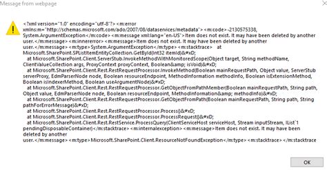 item does not exist it may have been deleted by another user · issue 3482 · sharepoint sp dev