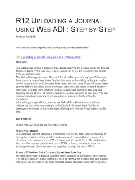 R12 Uploading A Journal Using Web Adi Pdf Spreadsheet Microsoft Windows