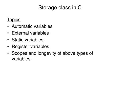 ppt storage classes in c programming powerpoint presentation free