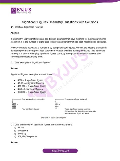 Significant Figures Questions Pdf Significant Figures Numbers