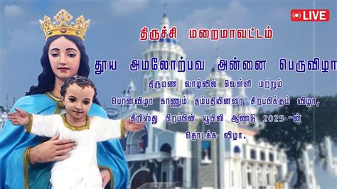 🔴live திருச்சி மறைமாவட்ட பாதுகாவலி தூய அமலோற்பவ அன்னை பெருவிழா திருப்பலி 10 12 2023 Kc