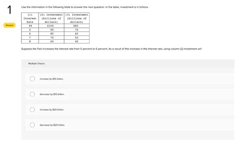 Solved Use The Information In The Following Table To Answer