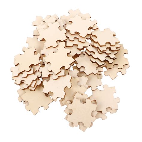 Unbranded 50 Pcs Diy Unfinished Blank Wooden Puzzle Squares 4 00x4 00x0