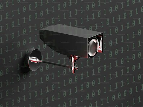 A Security Camera On A Black Background With Numbers Photo Dark Web