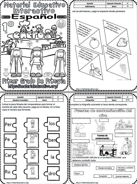 Material Interactivo Del Primer Grado De Español Del Mes De Enero Para
