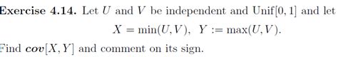 Solved Exercise 4 14 Let U And V Be Independent And Unif 0 Chegg Com