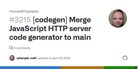 Codegen Merge Javascript Server Code Generator To Main · Issue