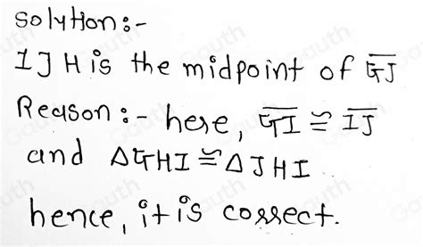 solved given h is the midpoint of overline g prove ghi≌ jhi