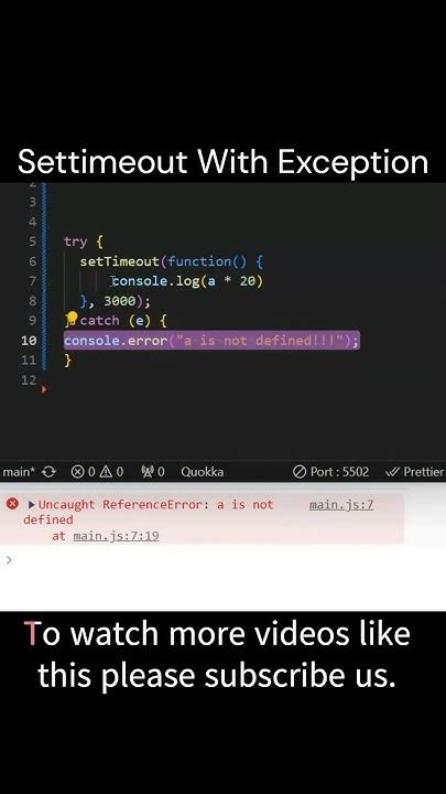 Interview Challenge 22 Exception With Settimeout In Js Shots Frontend Javascript Youtube