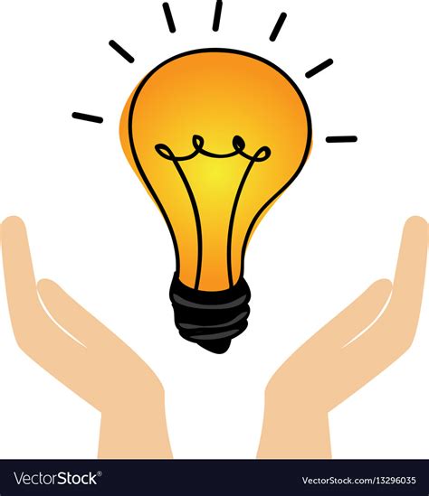 Hand Human With Bulb Light Education Icon Vector Image