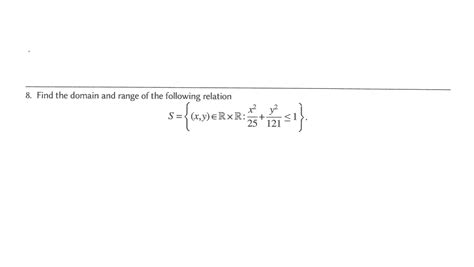 Solved 8 Find The Domain And Range Of The Following