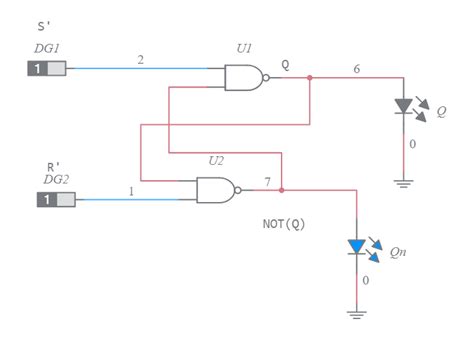 S R LATCH NAND Multisim Live