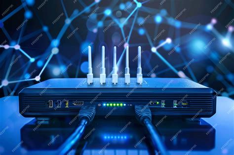 Premium Photo Ethernet Cable Connected To Wireless Router For Internet Service Provider