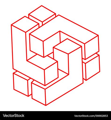 Optical Illusion Shapes Unreal Geometric Objects Vector Image