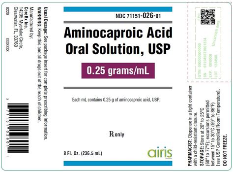 Aminocaproic Acid Oral Solution Fda Prescribing Information Side