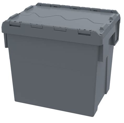 28 Litre Heavy Duty Attached Lid Container Solent Plastics