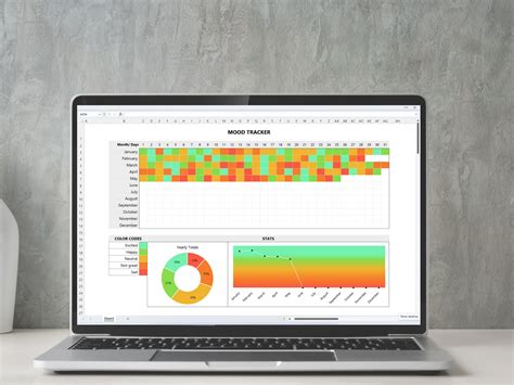 Digital Mood Tracker Excel Spreadsheet Instant Download Mental Health Tracker Daily Mood