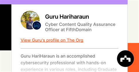 Guru Hariharaun Cyber Content Quality Assurance Officer At Fifthdomain The Org