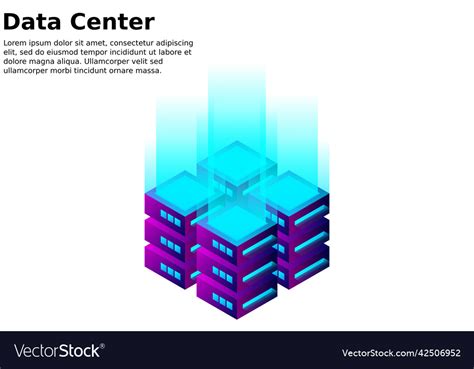 Datacenter Isometric Abstract 3d Hosting Server Vector Image