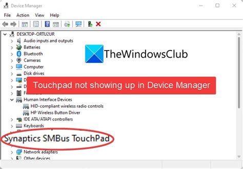 Touchpad Not Showing In Device Manager Windows