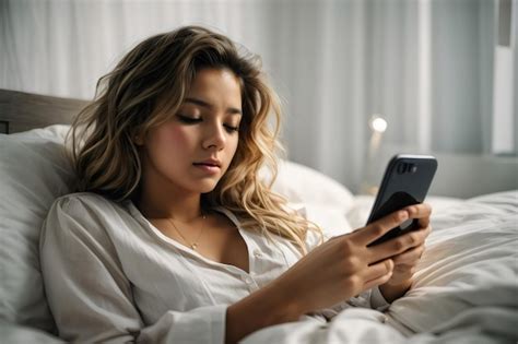 Premium Ai Image Young Woman Lying In Bed With Sad Expression Hearing