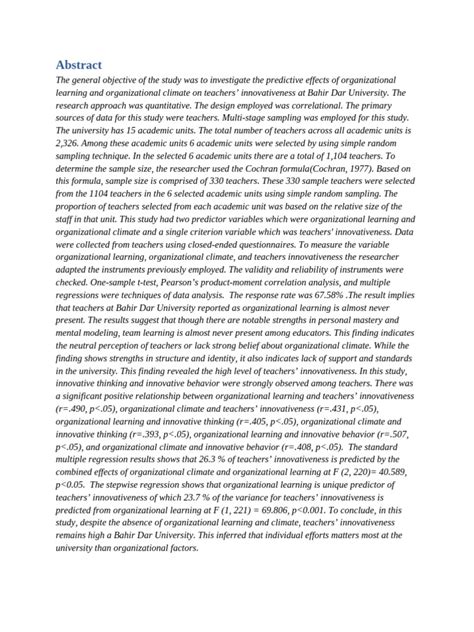 Abstract Docx 1 Pdf Sampling Statistics Regression Analysis