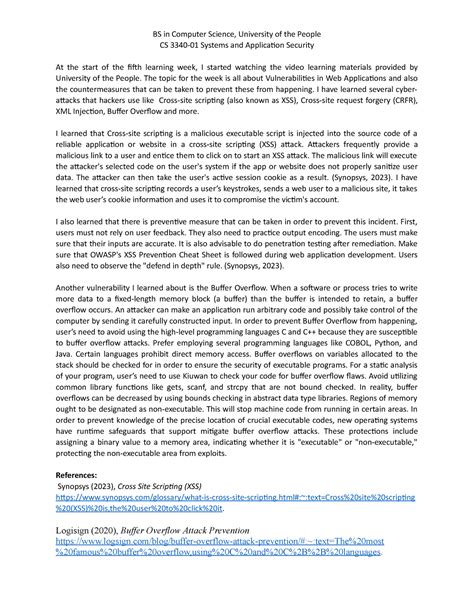 Cs 3340 Week 5 Learning Journal Bs In Computer Science University Of The People Cs 3340