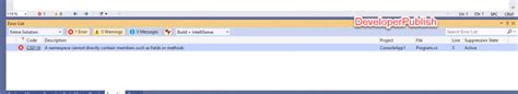 C Error Cs0116 A Namespace Cannot Directly Contain Members Such As Fields Or Methods