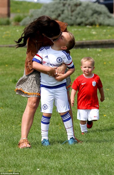 Danielle Lloyd Opts To Go Braless In Floaty Sundress With Three Sons