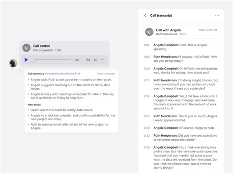 Ai Call Summaries And Transcripts By Cai Cardenas For Openphone On Dribbble